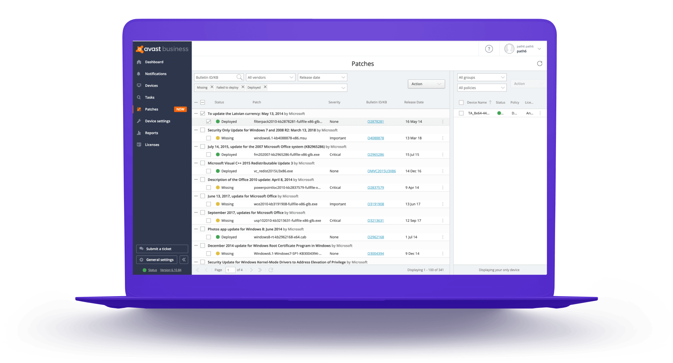 Administración de parches | Parche automático | Avast Business